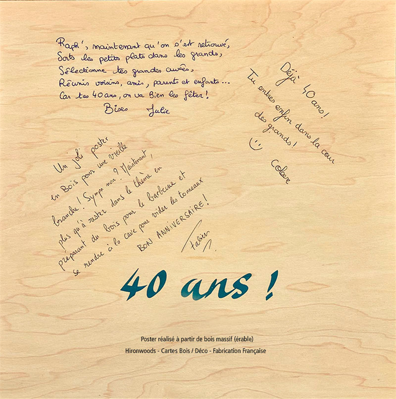 PR812 Poster en bois cerf forêt